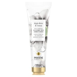 pantene nutrient blends deep detox & renew clarifying silicone free charcoal conditioner, 8 fl oz