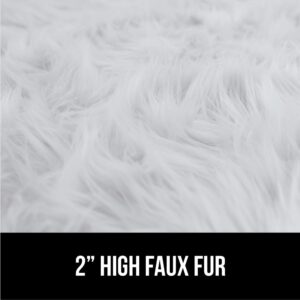 Gorilla Grip Fluffy Faux Fur Rug, 5x7, Machine Washable Soft Furry Area Rugs, Rubber Backing, Plush Floor Carpets for Baby Nursery, Bedroom, Living Room Shag Carpet, Luxury Home Decor, White