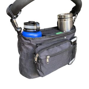 Booyah Stroller Detachable, Non Slip, Insulated Organizer Cup Holder fits hydroflask.