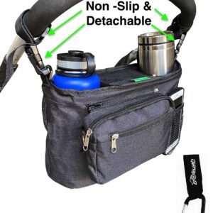 Booyah Stroller Detachable, Non Slip, Insulated Organizer Cup Holder fits hydroflask.