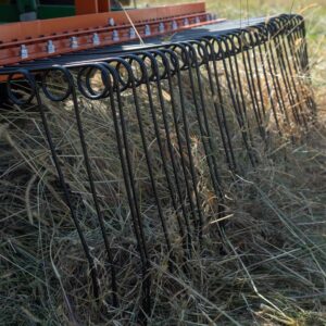 Titan Attachments 3 Point 4 FT Pine Straw Needle Rake, Category 0 Tractors, Coil Spring Tines, Drag-Behind Landscape Rake