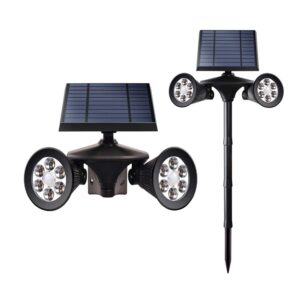 egreat outdoor solar light, motion sensor security led light dusk to dawn wireless, 2-in-1 solar powered landscape spot lights waterproof for yard driveway lighting, (black, solar pir spotlight)