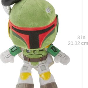 Star Wars Boba Fett Plush 8-Inch Character Figure From the Book of Boba Fett, Soft Doll Dressed in Classic Look