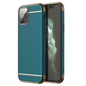 CROSYMX iPhone 11 Pro Max Case, 3 in 1 Ultra Thin and Slim Hard Case Coated Non Slip Matte Surface with Electroplate Frame for Apple iPhone 11 Pro Max (6.5'')(2019) - Dark Green