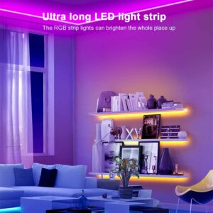 EJ's SUPER CAR Led Strip Lights 65.6ft (2 Rolls of 32.8ft) RGB Light Strips with 44 Keys IR Remote, 5050 SMD Color Changing LED Strip Lights Flexible Tape Light Kit Controller for Kitchen Home Party