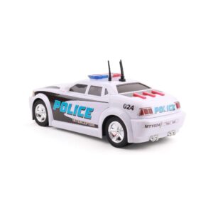 Mighty Fleet Rescue Force 12" Police Cruiser Toy: Realistic Lights & Sound Effects, Free Wheeling Play & Batteries Included - Ages 3+