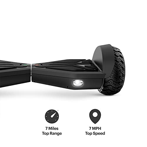 Jetson Spin All Terrain Hoverboard with LED Lights, Self-Balancing Hoverboard with Active Balance Technology, Range of Up to 7 Miles, Ages 13+, Black, JAERO-BLK