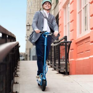 Jetson Eris Adult Electric Scooter - Includes Easy Folding Mechanism, LCD Display, Integrated Phone Holder, Reach Speeds up to 14 MPH, Range of up to 12 Miles, Ages 12+, Blue, JERIS-BLU