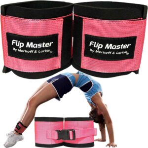 flip master ankle straps tumbling trainer | gymnastics & cheerleading equipment for back flip/tuck & handspring form | adjustable bands for girls, boys & adults | for cheer, dance & gymnastic practice