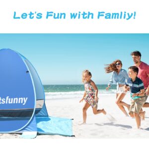 LetsFunny Large Pop up Beach Tent Sun Shade Shelter, UPF 50+ Pop-up 3-4 Person Outdoor Beach Tents Shelter Automatic Portable Sport Sun Umbrella Anti UV Baby Tent,Suitable for Family …