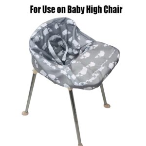 Portable Shopping Cart Cover | High Chair and Grocery Cart Covers for Babies, Kids, Infants & Toddlers ✮ Includes Free Carry Bag ✮ (Simple White Elephant)