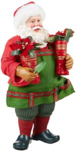 department 56 possible dreams santa sports and leisure garden boots figurine, 10.5 inch, multicolor