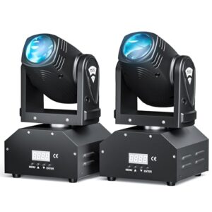 dj lights moving head u`king mini led moving head light rgbw stage lighting beam spot lights by dmx 512 sound activated control for wedding disco party indoor (set of 2)