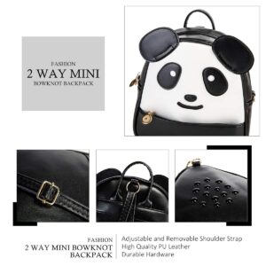 KL928 Girls Mini Backpack Toddler 3D Animal Casual Daypack PU Leather Preschool Convertible Shoulder Bag Gift for Kids (Black)