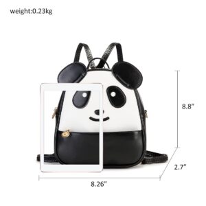 KL928 Girls Mini Backpack Toddler 3D Animal Casual Daypack PU Leather Preschool Convertible Shoulder Bag Gift for Kids (Black)