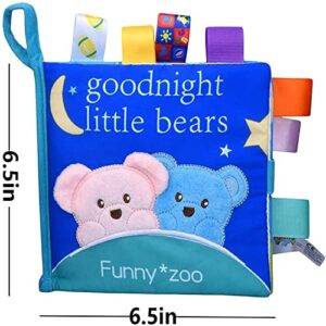 Baby Soft Cloth Book, Activity Crinkle Book Rattle Toy for Infants Educational Learning Toy Cloth Books for Babies 6-12 Monthes