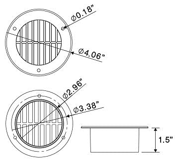 Vent Cover TecNiq RV ATV Truck Cargo Work Trailer Side Air Vent Kit