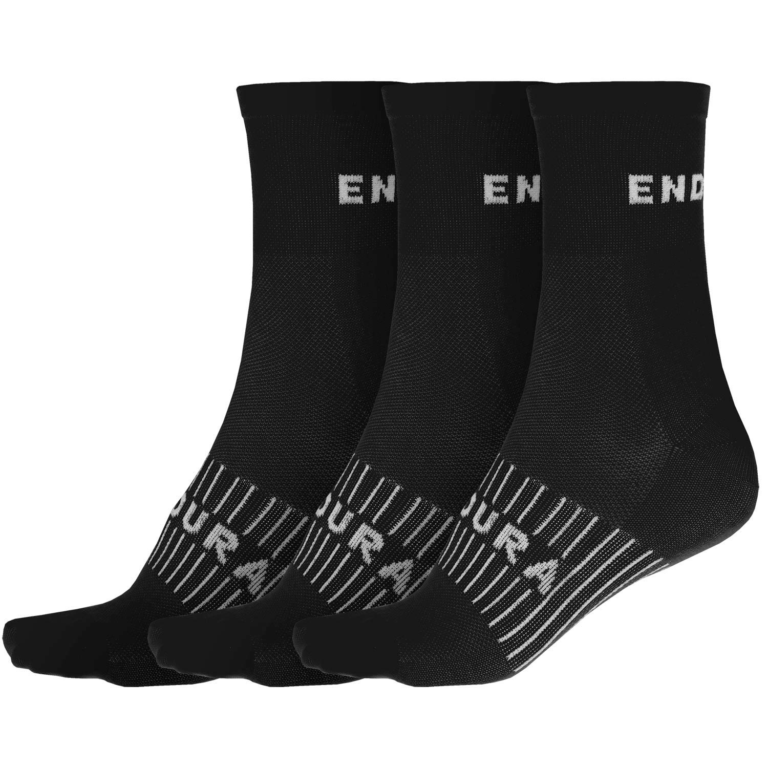 Endura Men's Coolmax Race Cycling Sock (Triple Pack) Black, S/M