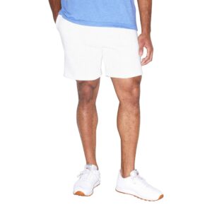 american apparel men mason fleece gym short, white, medium