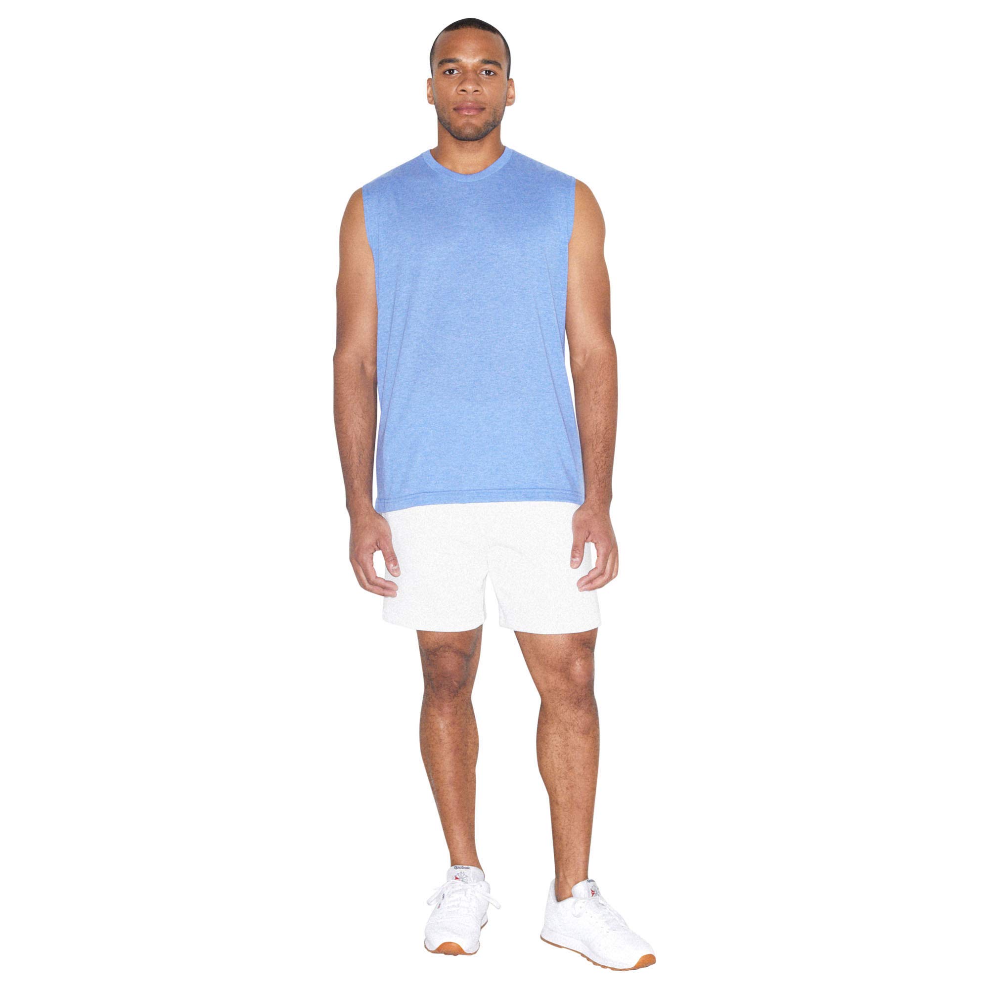 American Apparel Men Mason Fleece Gym Short, White, Medium