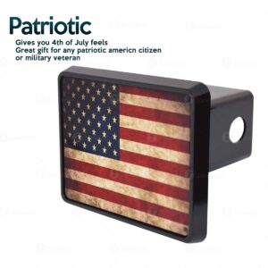 Zone Tech Tactical USA American Flag Logo Hitch Cover - Premium Quality Thick Durable Novelty American Flag Trailer Hitch Cover Plug -US Patriotic Vintage Pledge of Allegiance - Fits 2” Receivers