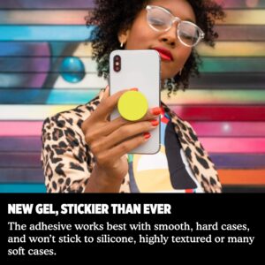 ​​​​PopSockets Phone Grip with Expanding Kickstand, Solid PopGrip - Neon Yellow