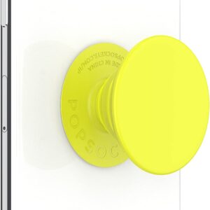 ​​​​PopSockets Phone Grip with Expanding Kickstand, Solid PopGrip - Neon Yellow