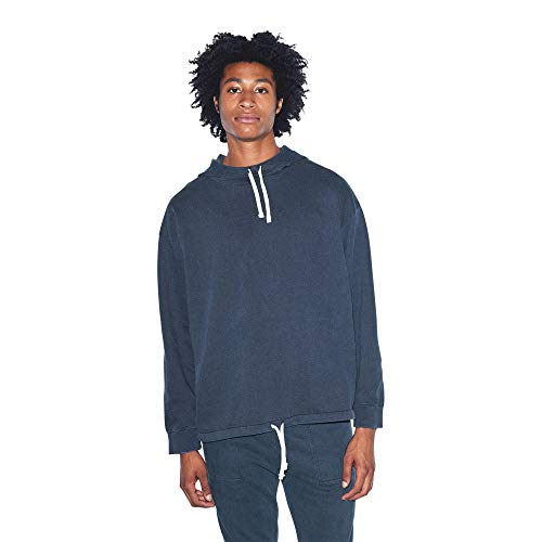 American Apparel Men's French Terry Long Sleeve Drawstring Hoodie, Faded Ink, Large