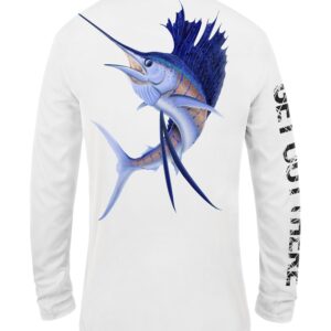 GOT Sports UPF 50+ Fishing T Shirts for Men Women Long Sleeve - UV Sun Protection, Lightweight (Sailfish Medium)