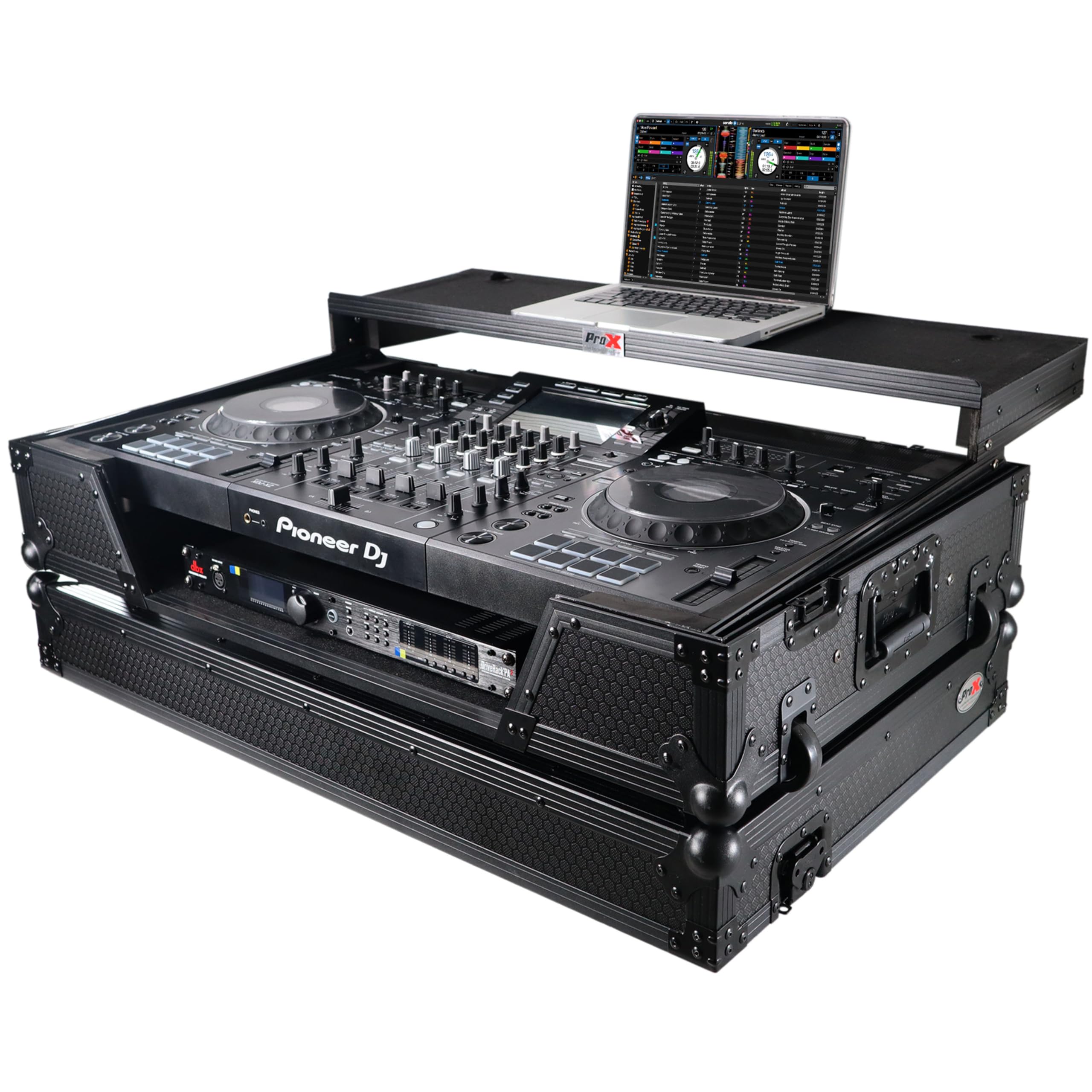 ProX XS-XDJXZWLTBL ATA Flight Case ATA Flight Case For Pioneer XDJ-XZ DJ Controller with Laptop Shelf 1U Rack Space and Wheels - Black