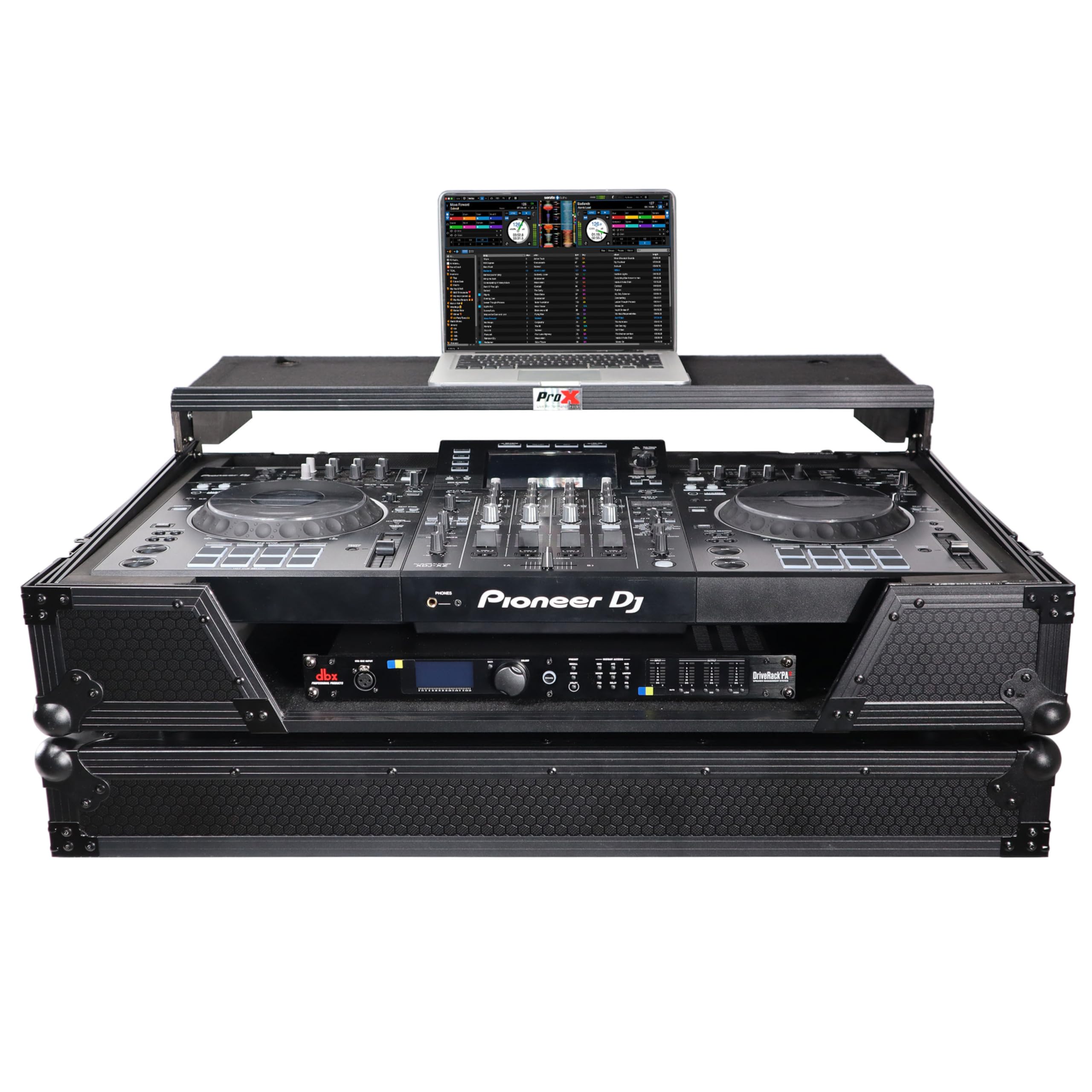 ProX XS-XDJXZWLTBL ATA Flight Case ATA Flight Case For Pioneer XDJ-XZ DJ Controller with Laptop Shelf 1U Rack Space and Wheels - Black