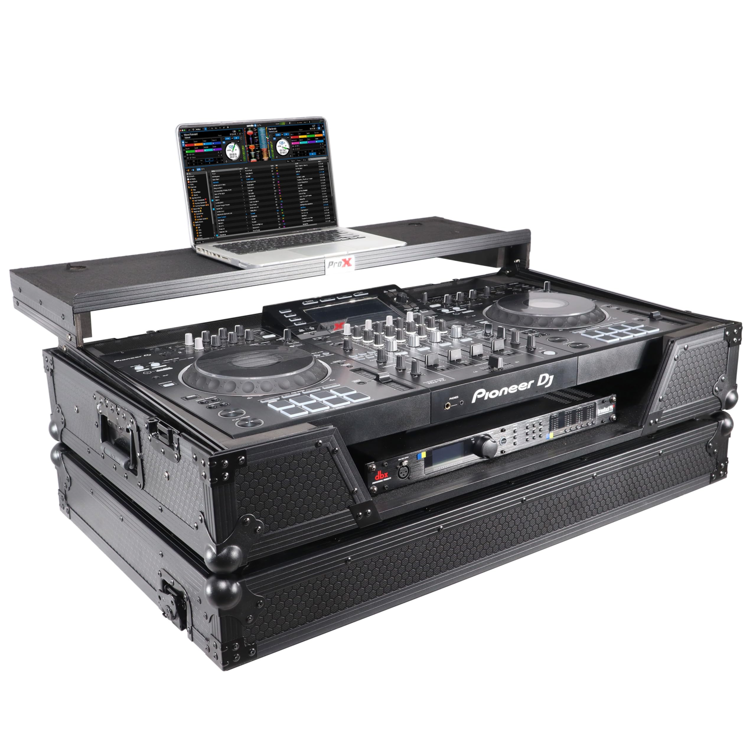 ProX XS-XDJXZWLTBL ATA Flight Case ATA Flight Case For Pioneer XDJ-XZ DJ Controller with Laptop Shelf 1U Rack Space and Wheels - Black