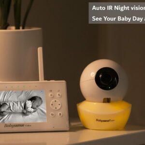 Babysense Video & Movement Baby Monitor - Bundle Pack - Babysense Video Baby Monitor V43 Split Screen with Two PTZ Cameras & Babysense 7 Under-The-Mattress Baby Movement Monitor - 2 in 1