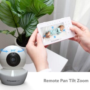 Babysense Video & Movement Baby Monitor - Bundle Pack - Babysense Video Baby Monitor V43 Split Screen with Two PTZ Cameras & Babysense 7 Under-The-Mattress Baby Movement Monitor - 2 in 1