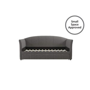 DHP Halle Modern Upholstered Daybed and Trundle in Gray Linen