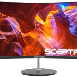 Sceptre 24" Curved 75Hz Gaming LED Monitor Full HD 1080P HDMI VGA Speakers, VESA Wall Mount Ready Metal Black 2019 (C248W-1920RN) (Renewed)