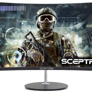 Sceptre 24" Curved 75Hz Gaming LED Monitor Full HD 1080P HDMI VGA Speakers, VESA Wall Mount Ready Metal Black 2019 (C248W-1920RN) (Renewed)