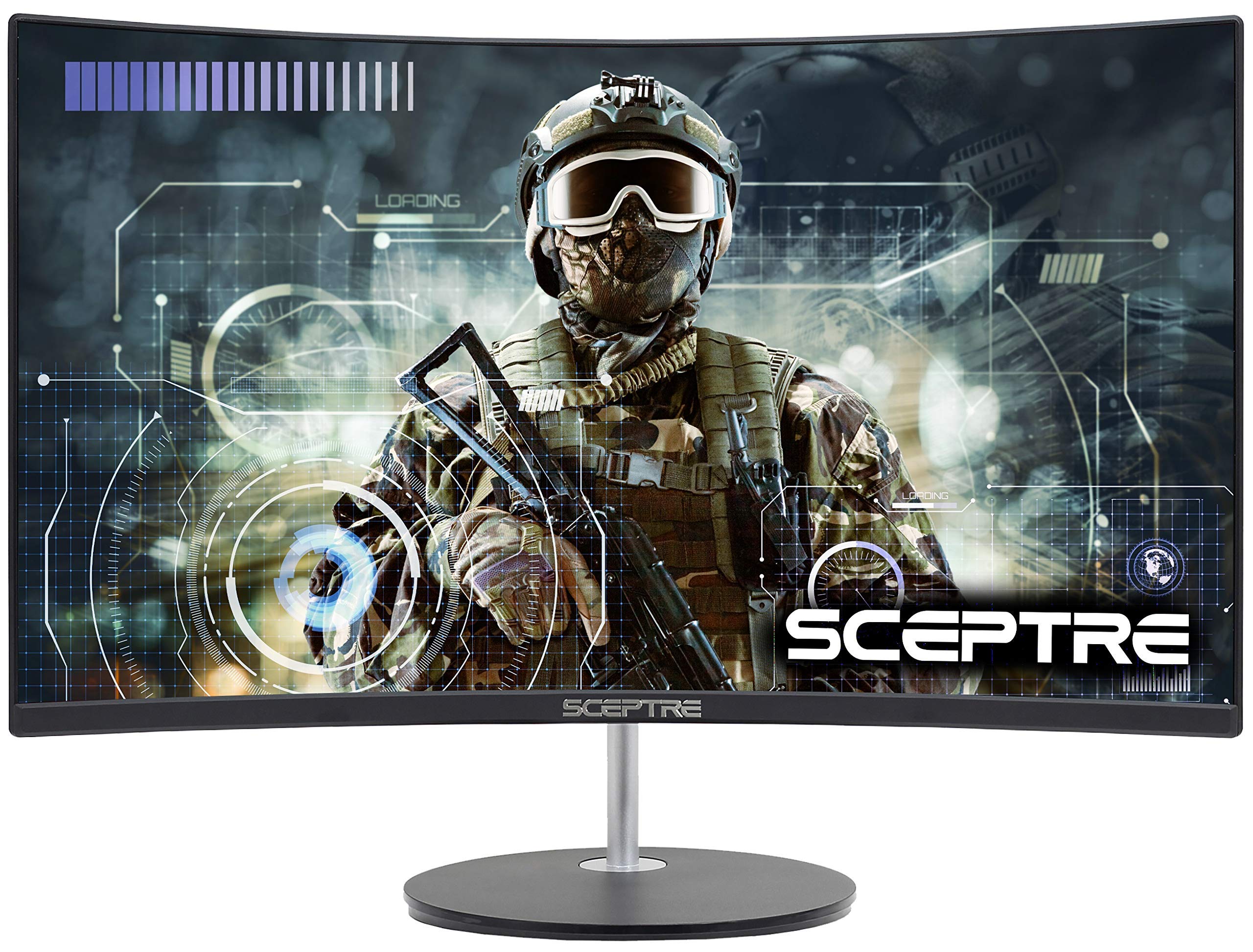 Sceptre 24" Curved 75Hz Gaming LED Monitor Full HD 1080P HDMI VGA Speakers, VESA Wall Mount Ready Metal Black 2019 (C248W-1920RN) (Renewed)