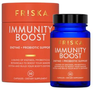 friska immunity boost | probiotic and digestive enzyme supplement with elderberry, vitamin c and echinacea | natural immune support | 30 capsules