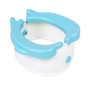 baby cute dolphin travel potty toilet training seat trainer portable foldable potty with 20 potty liners disposable for kids boys girls children toddlers