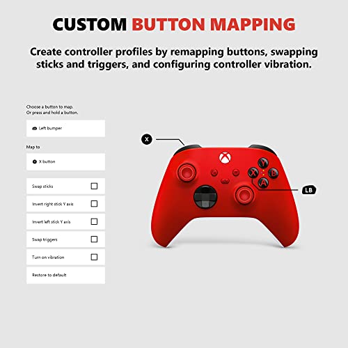 Xbox Core Wireless Gaming Controller – Pulse Red – Xbox Series X|S, Xbox One, Windows PC, Android, and iOS