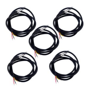 geekstory 5pcs ds18b20 temperature sensor, waterproof temp digital thermal stainless steel tube probe 3m 118.1 inch for raspberry pi, arduino