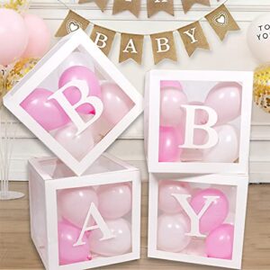 Baby Shower Boxes with Letters - 118 Piece All in one Baby Boxes with Letters for Baby Shower, Beautiful Baby Boxes for Baby Shower, Large and Easy to use Baby Balloon Box that Includes Balloons