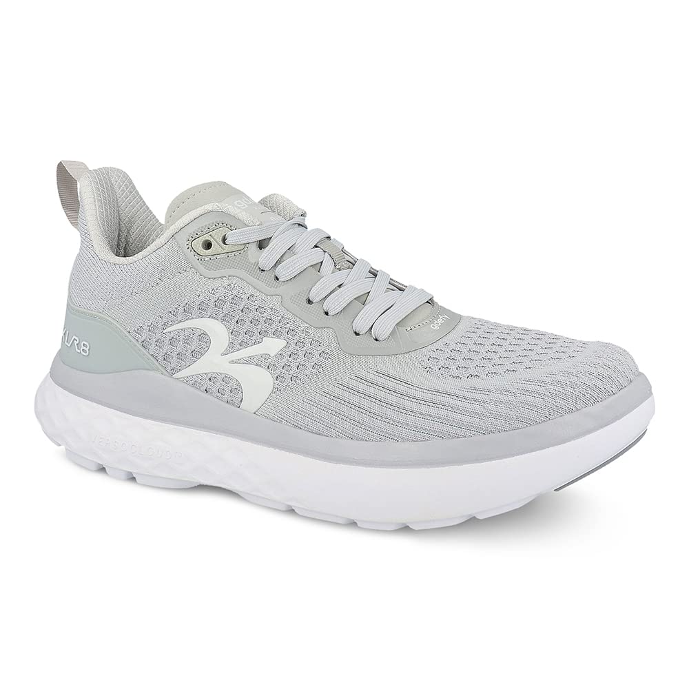 Gravity Defyer G-DEFY Men's XLR8 Run | Road Running | Wide Shoes | Pain Relief | Arch Support | Plantar Fasciitis | Foot & Knee Pain | Orthopedic | Neuropathy A5500 | Free Custom Orthotic Gray, White