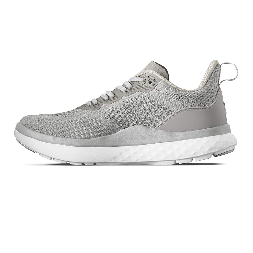 Gravity Defyer G-DEFY Men's XLR8 Run | Road Running | Wide Shoes | Pain Relief | Arch Support | Plantar Fasciitis | Foot & Knee Pain | Orthopedic | Neuropathy A5500 | Free Custom Orthotic Gray, White