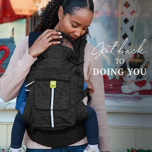 LÍLLÉbaby Pursuit Pro Ergonomic 6-in-1 Baby Carrier Newborn to Toddler - with Lumbar Support - for Children 7-45 Pounds - 360 Degree Baby Wearing - Inward and Outward Facing - Heathered Onyx