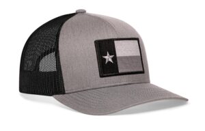 haka texas flag hat - texas trucker hat snapback tx baseball cap golf hat (grey/black)