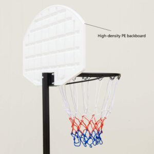 HaoKang Portable Basketball Hoop wtih Adjustable Height 28" Backboard Free Standing System w/Wheels for Kids Teenager