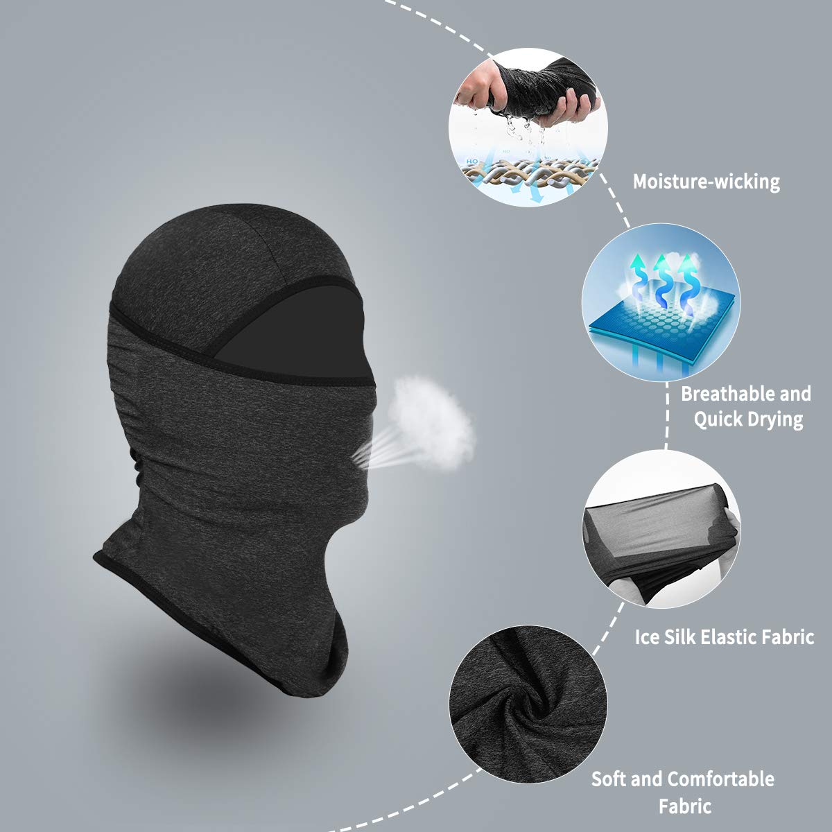 Achiou Balaclava Face Mask, Ski Mask for Men Women Football, Lightweight Sheisty Mask, Ninja Shiesty Sun Hood UV Protection