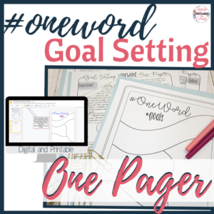 one word goal setting one pager activity